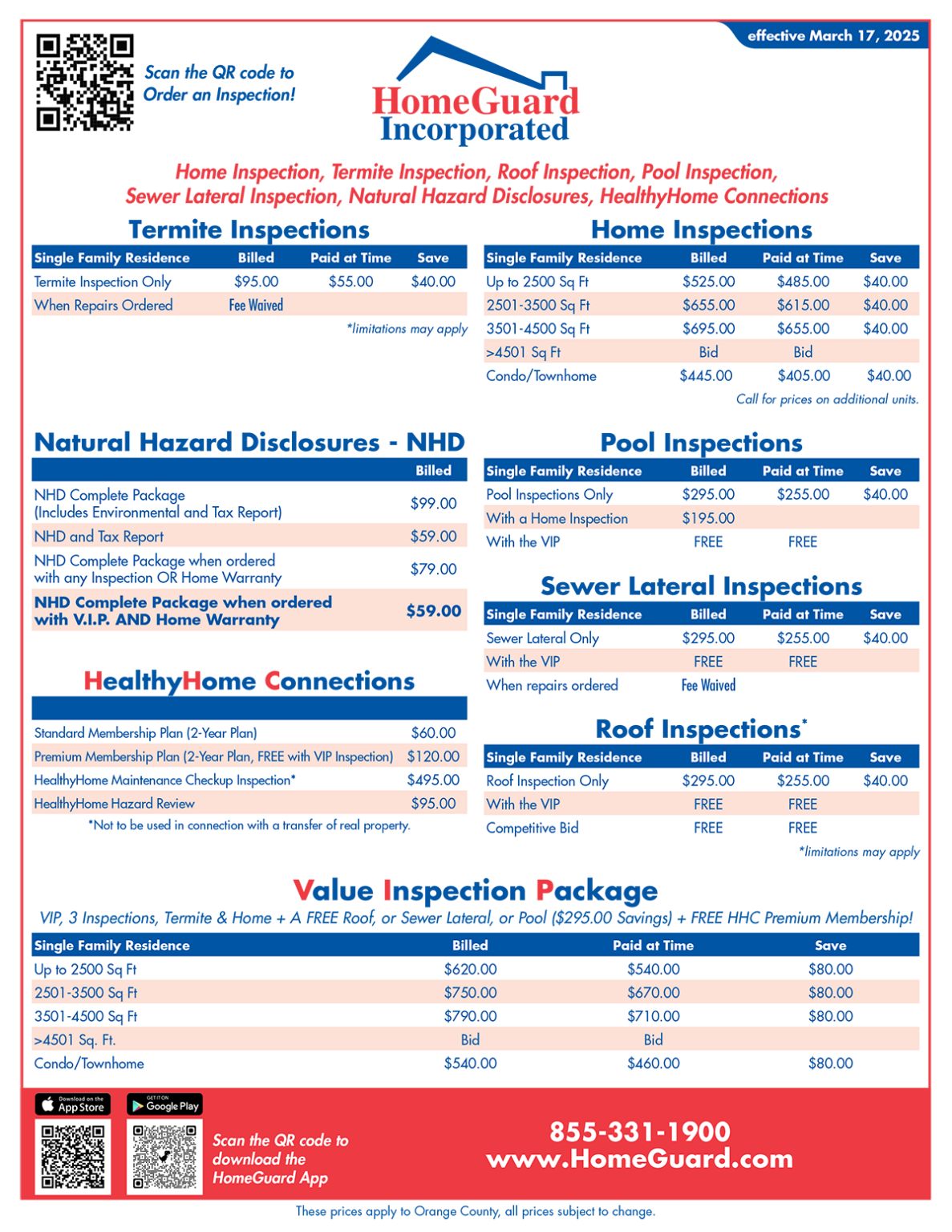 Orange County Home Inspection Pricing